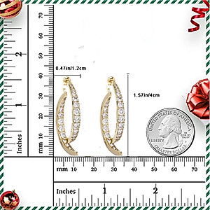 Cross Curved Earrings, 18k Gold Plated Earrings For Women Diamond Cross Earring For Ear Cuff, Xzyden Jewelry Gifts For Women Teen Girls (Gold+Silver)