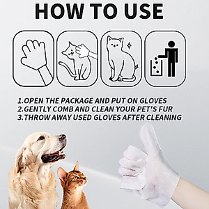Pet Bath Wipes for Dogs and Cats 6 PCS，Dog wipes thickened material Cleaning Deodorizing Bathing Wipes Dog washing gloves Nourishing Grooming Fur，for Daily Care and Traveling Give your pet 6 baths!