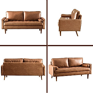 HOOOWOOO 70" Small Sofa Couch for Bedroom Mini Couch Bedroom Couch for Small Living Room Apartment Space,Light Brown