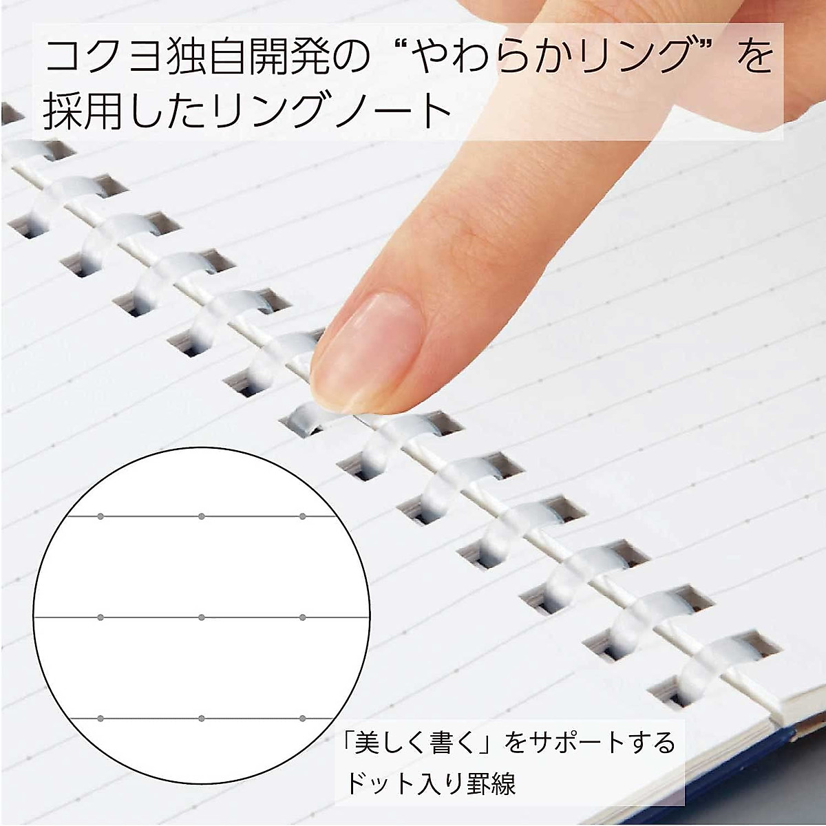 KOKUYO D Shaped Soft Ring Notebook, 6mm ruled w/dot-lines, 29 Lines, 50 Sheets, A5, 6 Colors Set, Japan Import (SU-SV331BT)