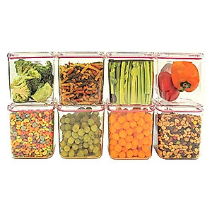 WC Redmon Visto MAX Cube QT Set of 8 Storage Bins, 2.75 Quart, Clear