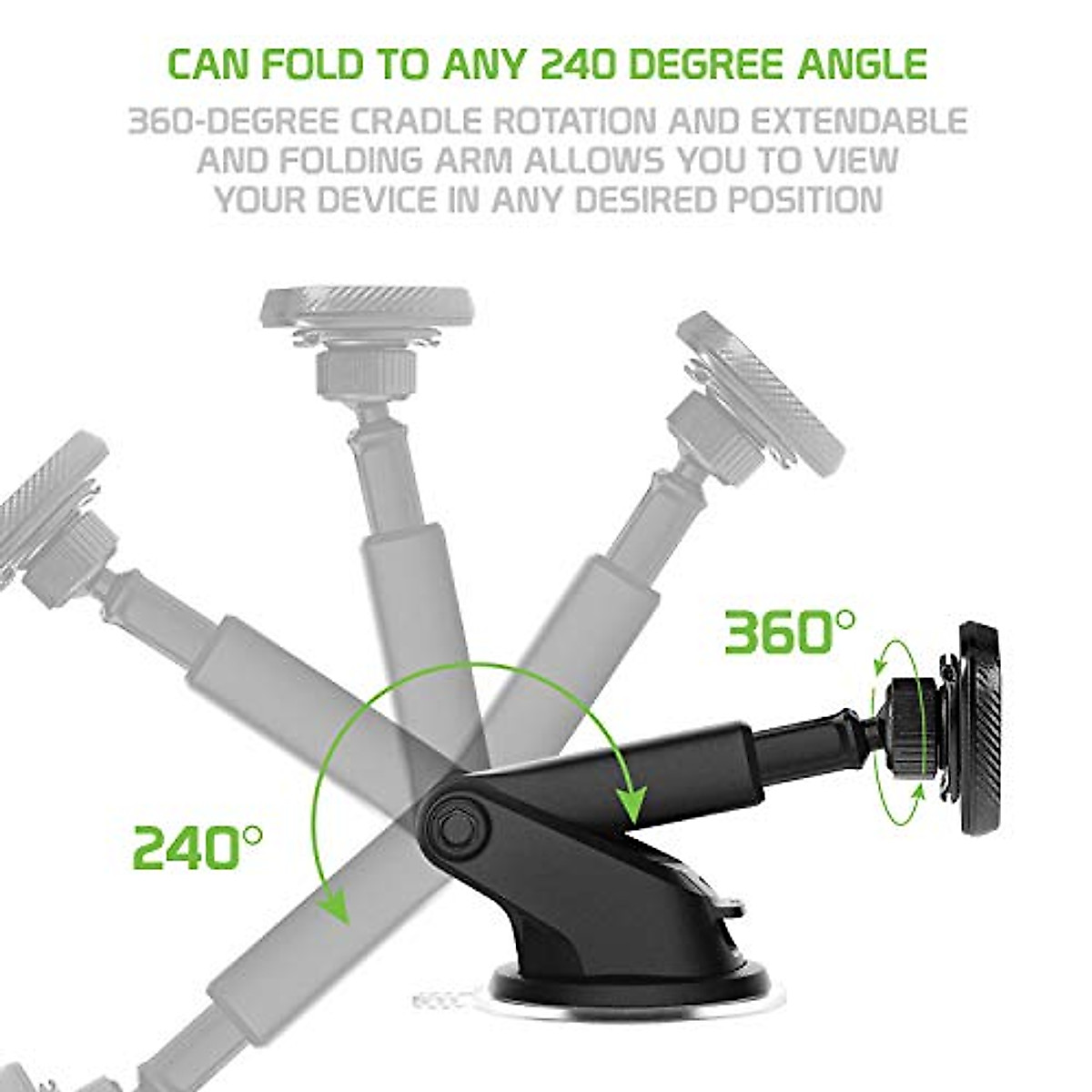 Cellet Magnetic Windshield & Dash Car Mount, Phone Holder, Desk Stand, Cradle with Extendable Arm Compatible with iPhones Samsung Galaxy, Note, Moto, LG, Nokia Google Pixel Phones