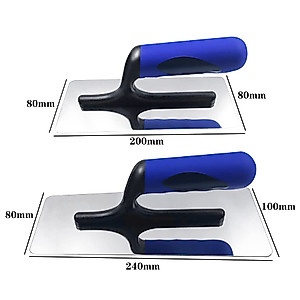 Stainless Steel Venetian Plaster Trowel 2 PC (Small: 200mm x 80mm & Medium: 240mm x 100mm) Paint Plastering Finishing Hand Tools