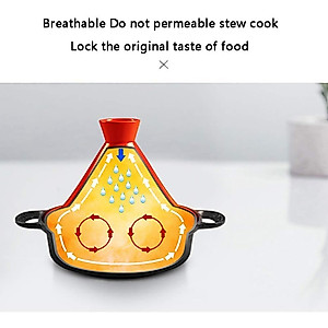 Xgxoz Tagine Cooking Pot Ceramic Tagine Cookware Tajine with Enameled Cast Iron Base Tagine Pot with Handle Nonstick Saucepan,Green