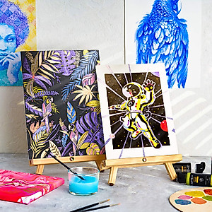 ARTEZA Iridescent Acrylic Paint Set of 10 Chameleon Colors, 2 ounce Bottles, Shimmer Water-Based Paints, Art Supplies for Canvas, Wood, Rocks, Fabrics