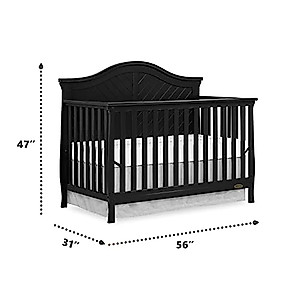 Dream On Me Kaylin 5-in-1 Convertible Crib in Black, Greenguard Gold Certified , 56x31x47 Inch (Pack of 1)