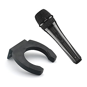 DGHAOP 2pcs Microphone Clip Black 44mm ID Microphone Stand Wall Mount Type Clamp with Screws