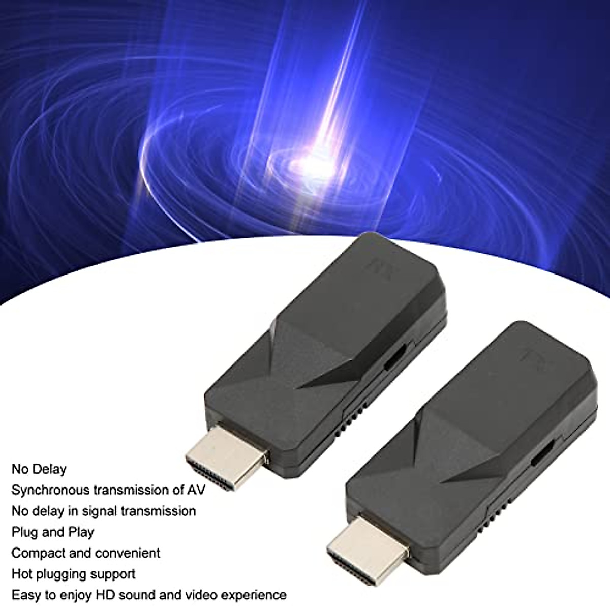 ASHATA HDMI Extender, 1080P HDMI Extender Transmitter Receiver, Portable Wireless HDMI Extender Kit, HDMI Extension Adapter, for Monitor, Projector, HDTV