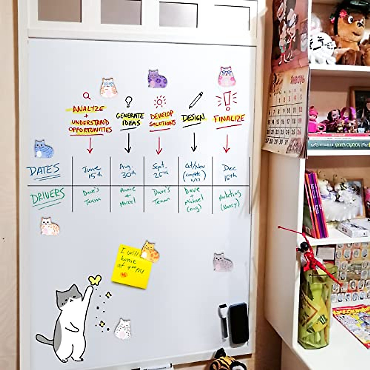MORCART 30PCS Cat Magnets for Fridge, Cute Magnets for Refrigerator Locker Whiteboard Decorative Magnetic Board Cabinets Classroom Office Cubicle School Gift for Adult