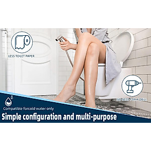 Handheld Bidet Sprayer for Toilet Portable Pet Shower Toilet Water Sprayer Seat Bidet Attachment Bathroom Stainless Steel Spray for Personal Hygiene (Hook)