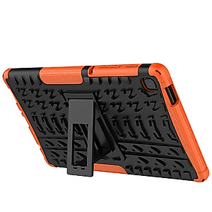 DWaybox for Samsung Galaxy Tab A7 Lite Case 2021 8.7 inch SM-T225/T220, Hybrid Armor Heavy Duty 2in1 TPU + PC Combo Dual Layer Rugged Shockproof Protective Cover Case with Kickstand -Orange