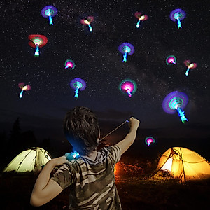 Habelyi 25PCS Amazing Led Light Arrow Flying Toy for Kids Party Fun Gift Elastic Slingshot Flying Copters Birthdays Day Summer Outdoor Game