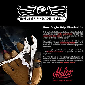 Malco Eagle Grip LP7WC 7 in. Curved Jaw Locking Pliers with Wire Cutter