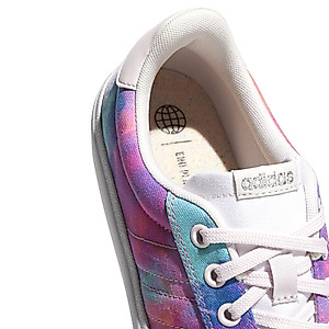 adidas Women's Vulc Raid3r Skateboard Shoes, White/Pink/Silver Metallic US 8