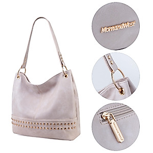 Montana West Large Hobo Bag Leather Purses and Handbags for Women Top Handle Shoulder Satchel Handbags Leather Tote Purse for Women MWC-047DBG