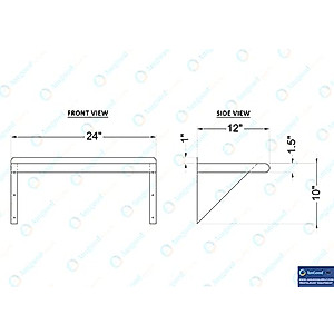 Stainless Steel Wall Shelf | 24" Long 12" Deep | Metal Shelving | Garage, Laundry, Storage, Utility Room | Restaurant, Kitchen | Food Prep | NSF Certified