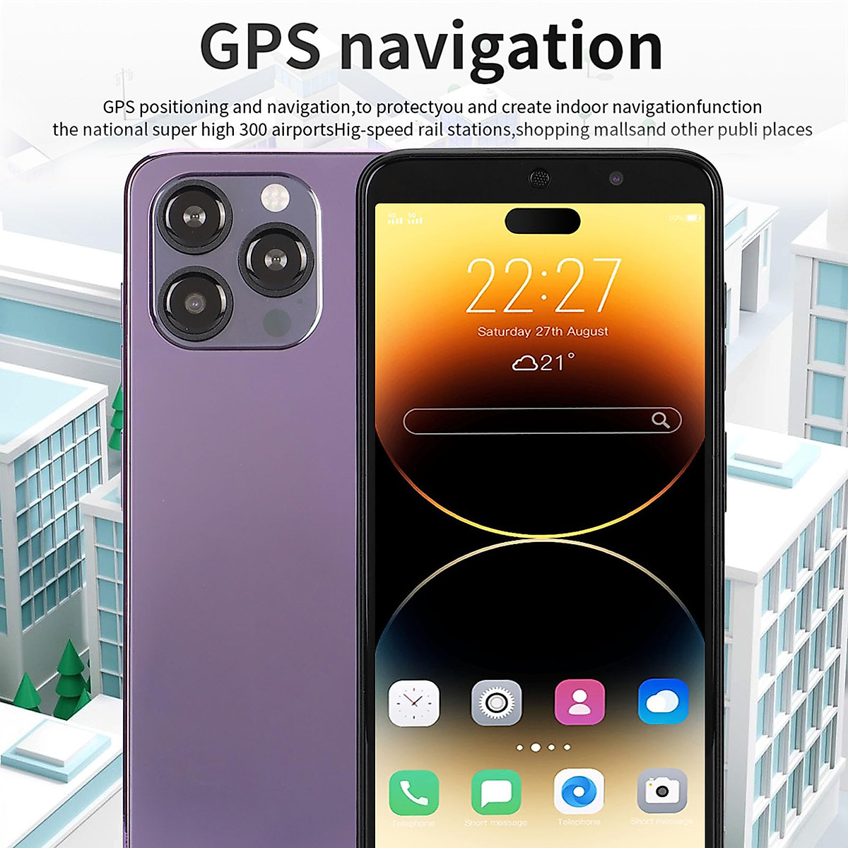 Zopsc Unlocked Cell Phones, Ultra Thin 6.1inch 1440x3040 Resolution 16MP 8MP Smartphone for11.0 (US Plug)