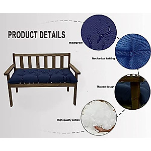 Srutirbo Waterproof Indoor/Outdoor Bench Cushion Garden Non-Slip Swing Chair Cushion,Thicken 8CM Loveseat Cushion Patio Furniture Swing Wicker Garden Bench, Indoor Lounger Seat (47x19in, Hawaiian)