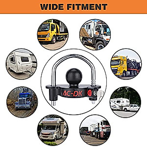 AC-DK Trailer Hitch Coupler Lock Fits 1-7/8", 2", and 2-5/16" Couplers, Heavy Duty Steel Trailer Locks Ball Hitch with 3 Keys Alike Trailer Hitch Locks for RV Travel Boat Camper Trailer