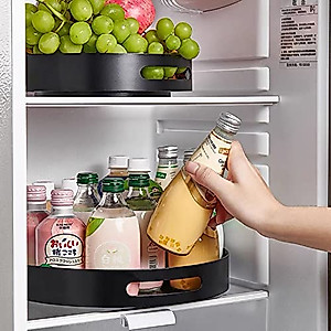 Lazy Susan Organizer, LALASTAR Lazy Susan Turntable for Cabinet, Metal Lazy Susan Kitchen Spice Rack Organizer, Black Lazy Susan for Countertop, Panty, Refrigerator, 11.5"