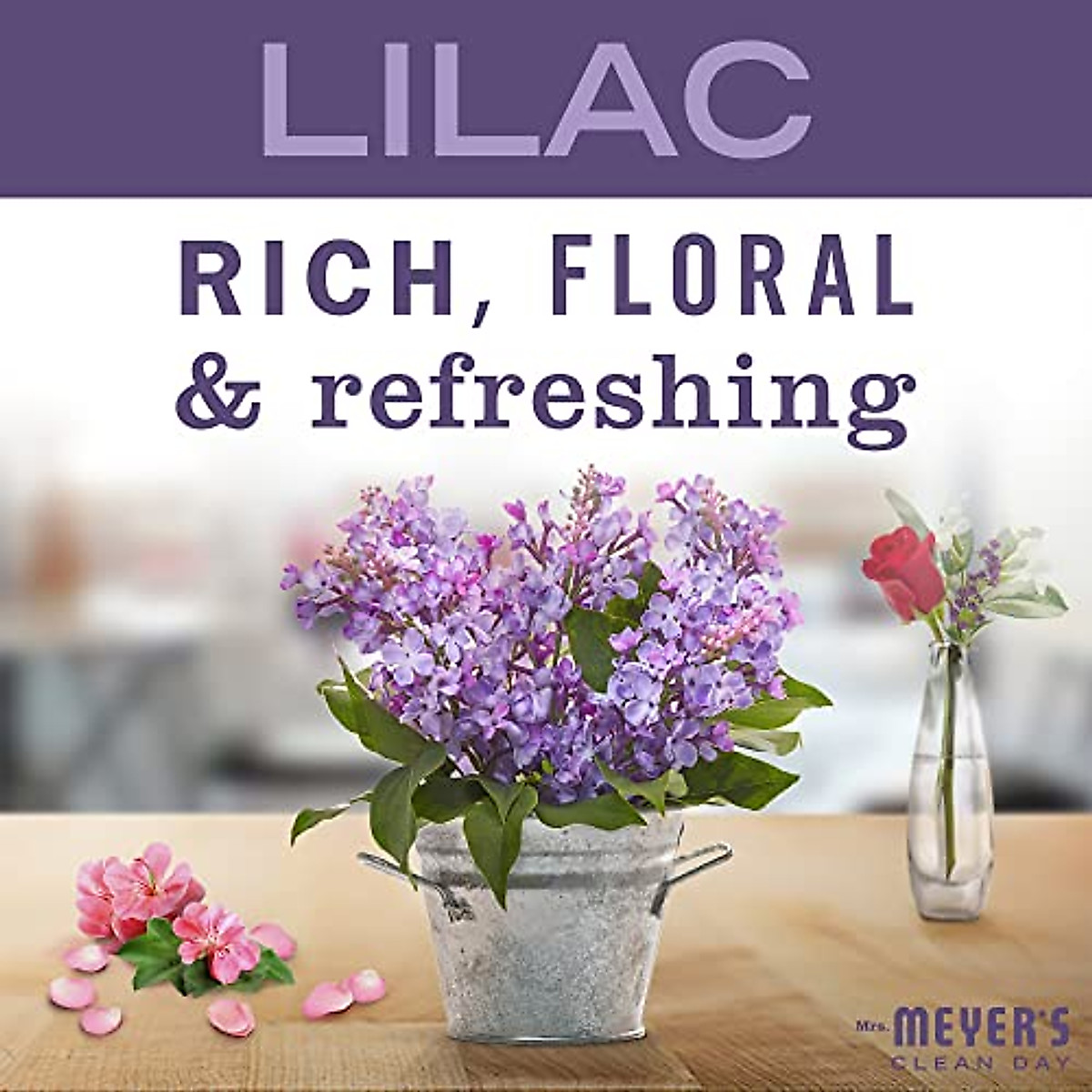 Mrs. Meyer's Scented Soy Tin Candle, 12 Hour Burn Time, Made with Soy Wax and Essential Oils, Lilac, 2.9 oz