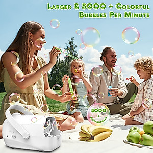 Automatic Bubble Machine for Kids Toddlers, Portable Bubble Blower with 3 Speed Level, Bubble Maker Operated by Plug in or Batteries Bubble Toys for Parties Birthday Indoor Outdoor