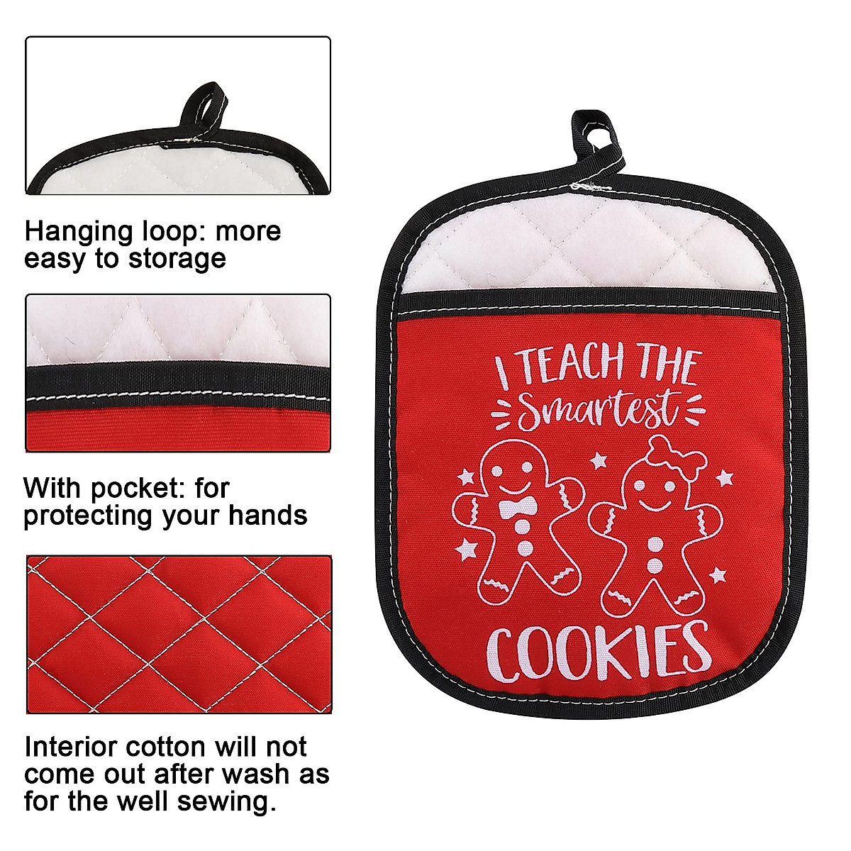 Teacher Gift I Teach The Smartest Cookies Teacher Graduation Gift from Student Funny Oven Pads Pot Holder Baking Gift (Smartest Cookies)
