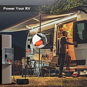 Finderomend 15 ft 50 Amp Generator Cord and Power Inlet Box Combo Kit,125/250 Volts,Generator Power Cord NEMA 14-50P to SS2-50R Extension Cord,for Home RV Backup Power Solution