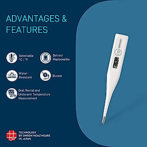 Omron MC-246 (MC246) 60 Second Digital Rigid Thermometer
