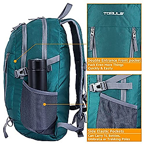 TOMULE 25L Small Hiking Backpack Travel Daypack for 3 Years+, Water Resistant Packable Camping Bike Backpack for Women Men