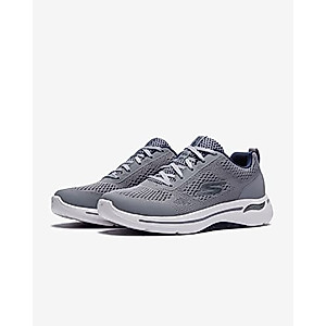Skechers Men's Gowalk Arch Fit-Athletic Workout Walking Shoe with Air Cooled Foam Sneaker, Grey/Navy, 11.5 X-Wide