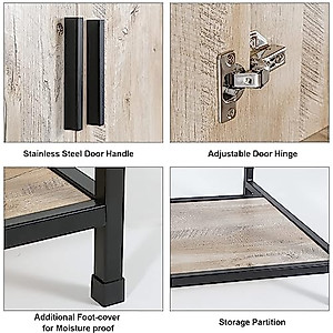 eclife 24" Bathroom Vanity Sink Combo Cabinet Modern Stand Pedestal Gold Boat Tempered Glass Vessel Sink & 1.5 GPM Water Save Faucet & Solid Brass Pop Up Drain (A29GD B16AK)