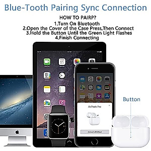 Airpods Pro Charging Case Replacement Only,Airpod Pro Charger Case with Bluetooth Pairing Sync Button,660 mAh Built-in Battery,No Air pods Pro,Cool White