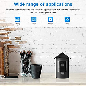 HOLACA Water-Proof Silicone Cover Protective Case for Ring Stick Up Cam Battery HD Security Camera(3rd Generation) - Anti-Scratch Protective Cover for Full Protection (Black)