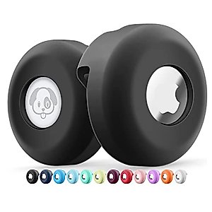 Airtag Dog Collar Holder [2 Pack] Silicone Waterproof Protective Air Tag Cat Collar Cover, Anti-Lost Locator Case for Apple Airtags Compatible with Pet Collars Loop Dogs Cats & Pets Accessories