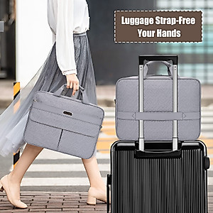 HXLGMD Laptop Bag 15.6 Inch Protective Laptop Shoulder Bag Computer Carrying Case Compatible with MacBook Pro 16 inch, HP, Dell, Lenovo, Asus, Messenger Office Bag with Strap - Grey