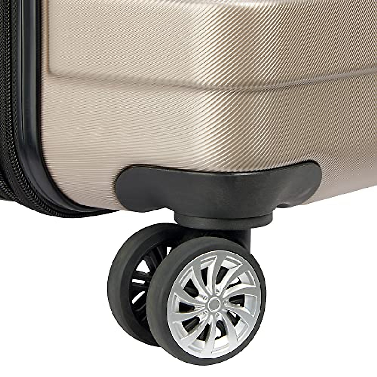 DELSEY Paris Margot Hardside Expandable Luggage with Spinner Wheels, Gold, Checked Large 28 Inch