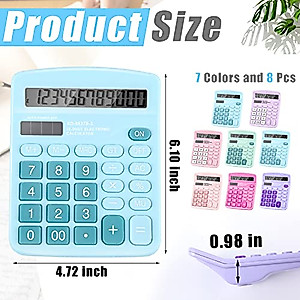 Xuhal 8 Pack Desktop Calculator Standard Calculator 12 Digit with Large LCD Display and Sensitive Button Handheld Cute Calculator Functional Aesthetic Calculator for Office Home Classroom Business