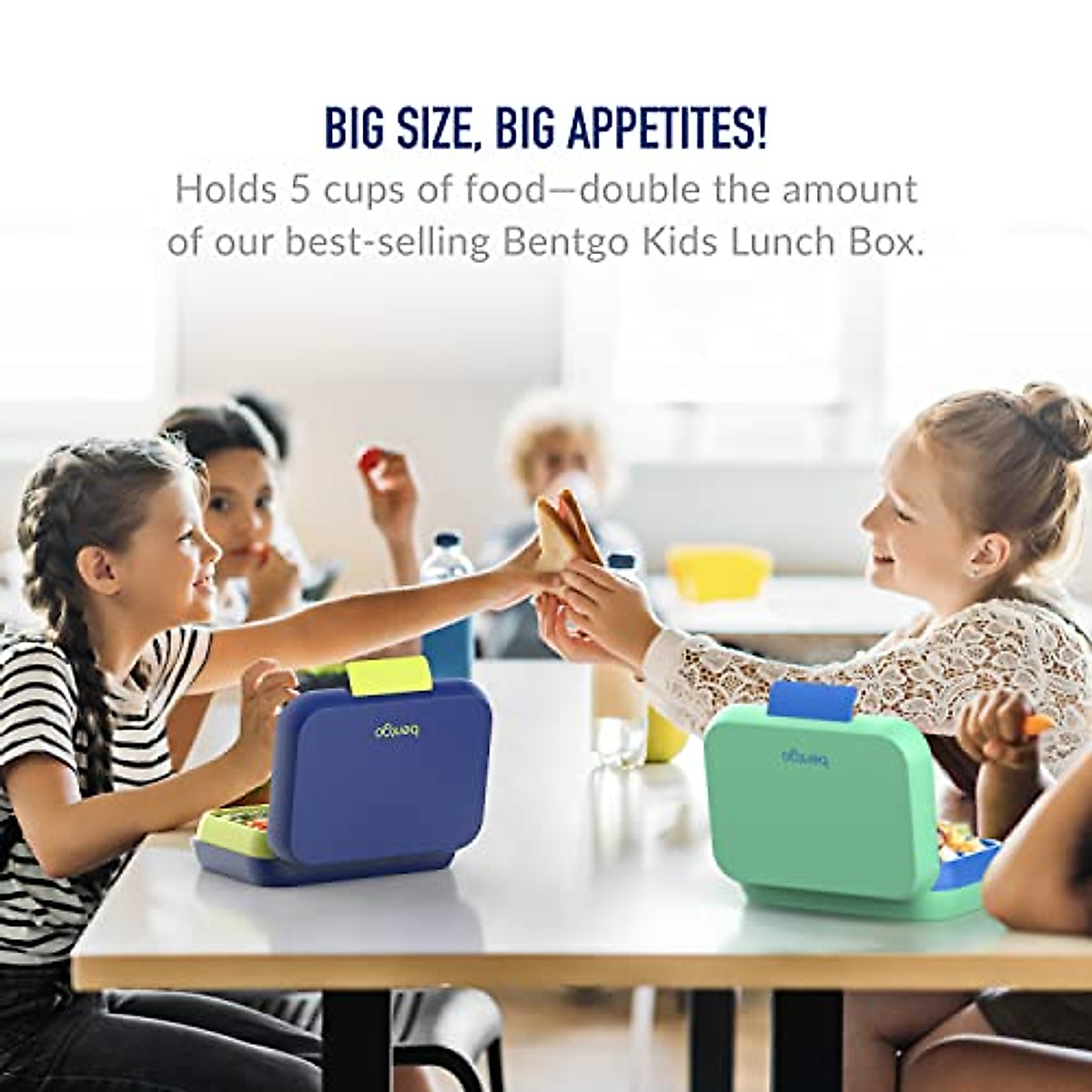 Bentgo® Pop - Leak-Proof Bento-Style Lunch Box with Removable Divider for 3-4 Compartments - Perfect for Kids 8+ and Teens, Microwave/Dishwasher Safe, BPA-Free & Sustainable (Navy Blue/Chartreuse)