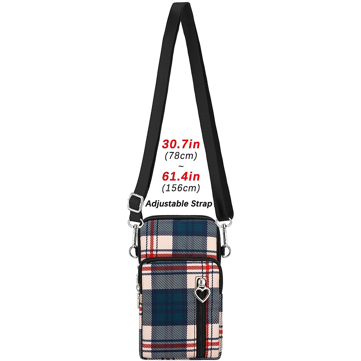 DOB SECHS Crossbody Wallet,Crossbody Bags for Women,phone purse,Shoulder Strap Wallet Pouch, for Women Mini Crossbody Sports Cell Phone Purse-Black