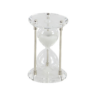 Deco 79 The Novogratz Metal Hourglass Sand Timer with Acrylic Base, 4" x 4" x 6", Silver
