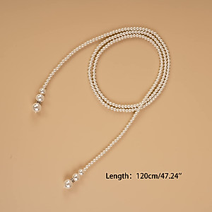 YERTTER Vintage 1920s Pearl Choker Necklace Long Sweater Choker Round Faux Pearl Strand Pearl Choker Statement Collar Neck Gift for Her (D)