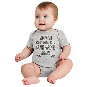Pregnancy Announcement for Grandparents Size 0-3 Months: Your Going to Be Grandparents Again Baby Announcement for Family Romper Gray. Baby Boy Girl - Baby Announcement Onesie Baby Announcement Gifts