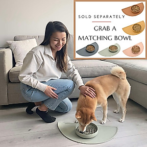 Should We Go? - Waterproof Silicone Pet Food Mat - Non-Slip, Spill-Proof Feeding Mats for Floors, Raised Edge Design, Easy-to-Clean, Durable Flexible Rubber Mat for Dog & Cat Bowls, Medium - Spruce