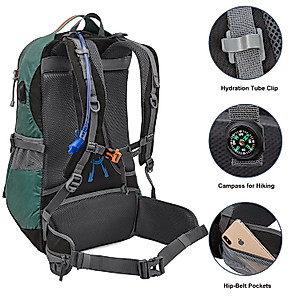 G4Free 50L Hiking Backpack Waterproof Daypack with 2L BPA Free Bladder for Outdoor Camping Climbing Backpack with Rain Cover