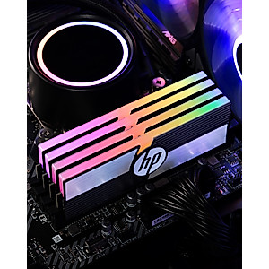 HP V10 RGB 32GB (16GBx2) Gaming RAM 3200 MHz DDR4 CL14 1.35V Desktop Computer LED Memory Kit - 48U45AA#ABC