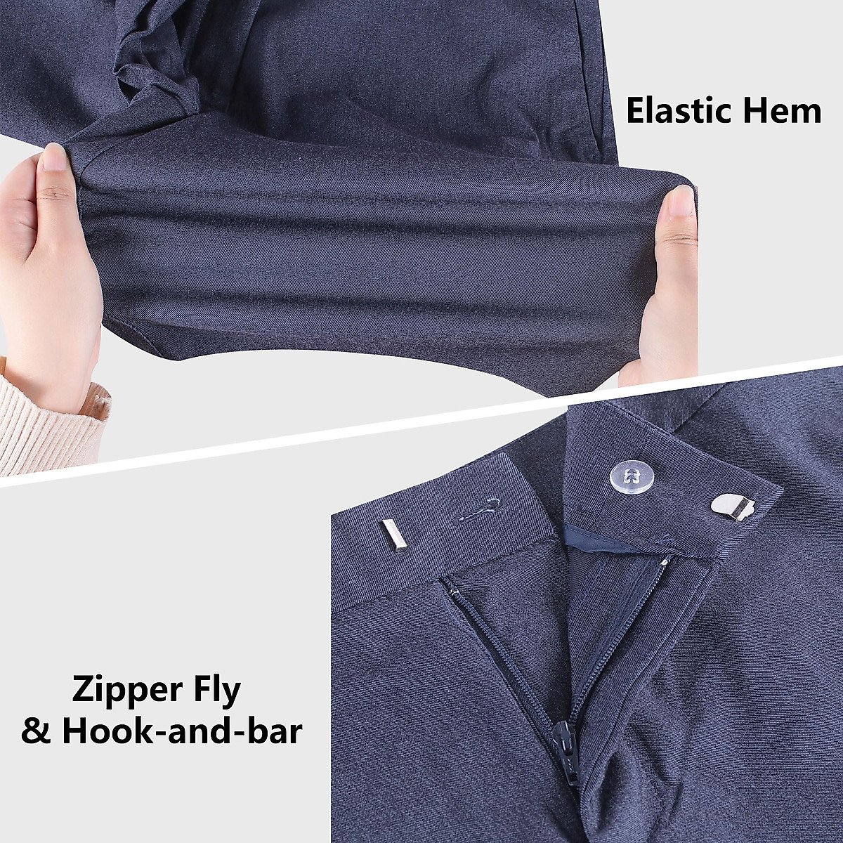 KELLY KLARK Pull On Golf Shorts for Women 9" Stretchy Junior Uniform Dress Shorts with Pockets for Hiking Bermuda Escolar Navy Size 8