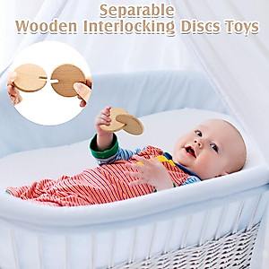 5 Pieces Wooden Baby Toys Wooden Toys for Babies 0-6-12 Months Wood Toys Rattles with Bells Montessori Wood Baby Push Car Wooden Newborn Toy for Infant Boys and Girls Gifts