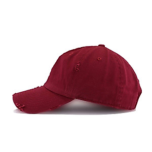 Henny Vintage Baseball Cap Embroidered Cotton Adjustable Distressed Dad Hat Maroon