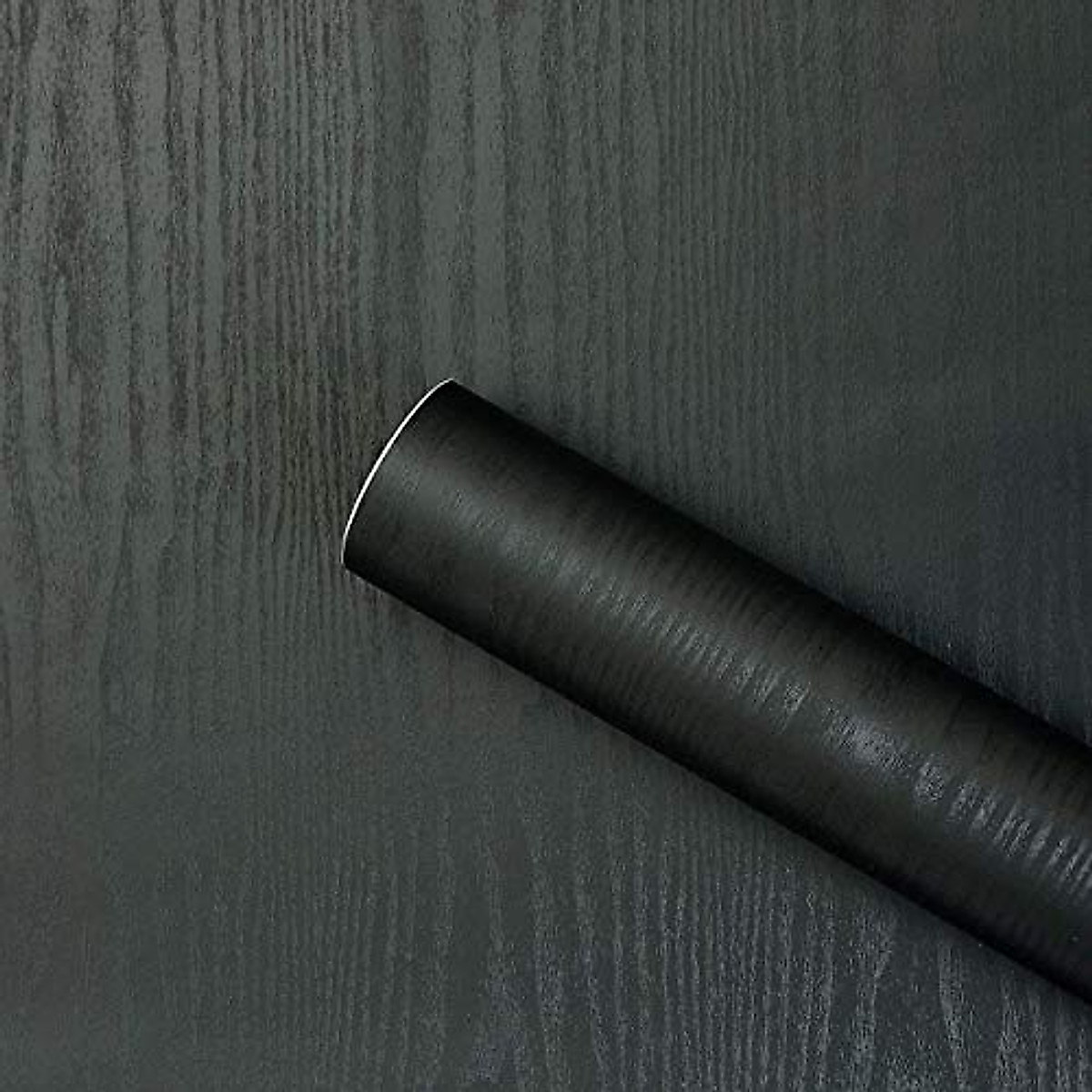 Peel and Stick Wallpaper 17.71 in X 9.8ft Self Adhesive Contact Paper Removable Black Wood Decorative Wall Covering Paper Shelf Drawer Liner Interior Film for Home Decoration and Furniture Renovation